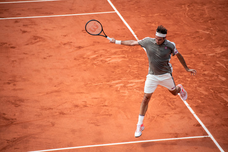RG 2019 – Roger Federer, Saut – Roland-Garros – Boutique photos